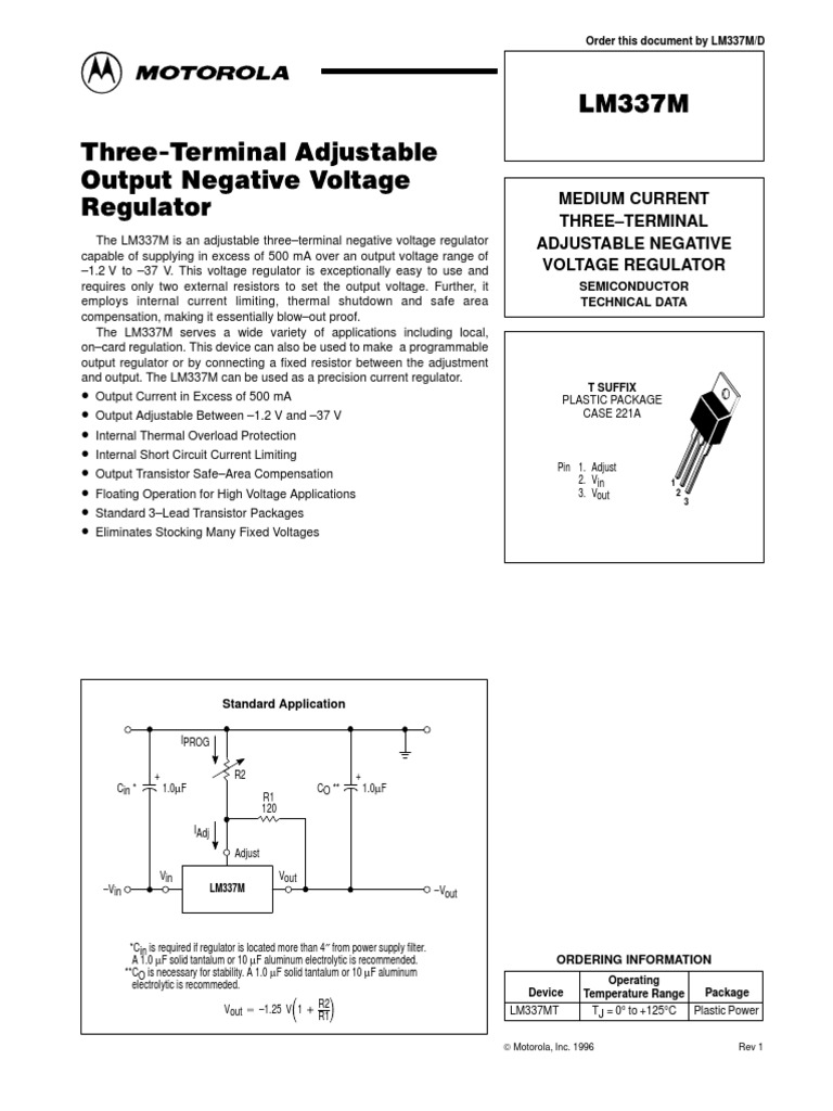 Datasheet lm337 | PDF | Capacitor | Electrical Equipment