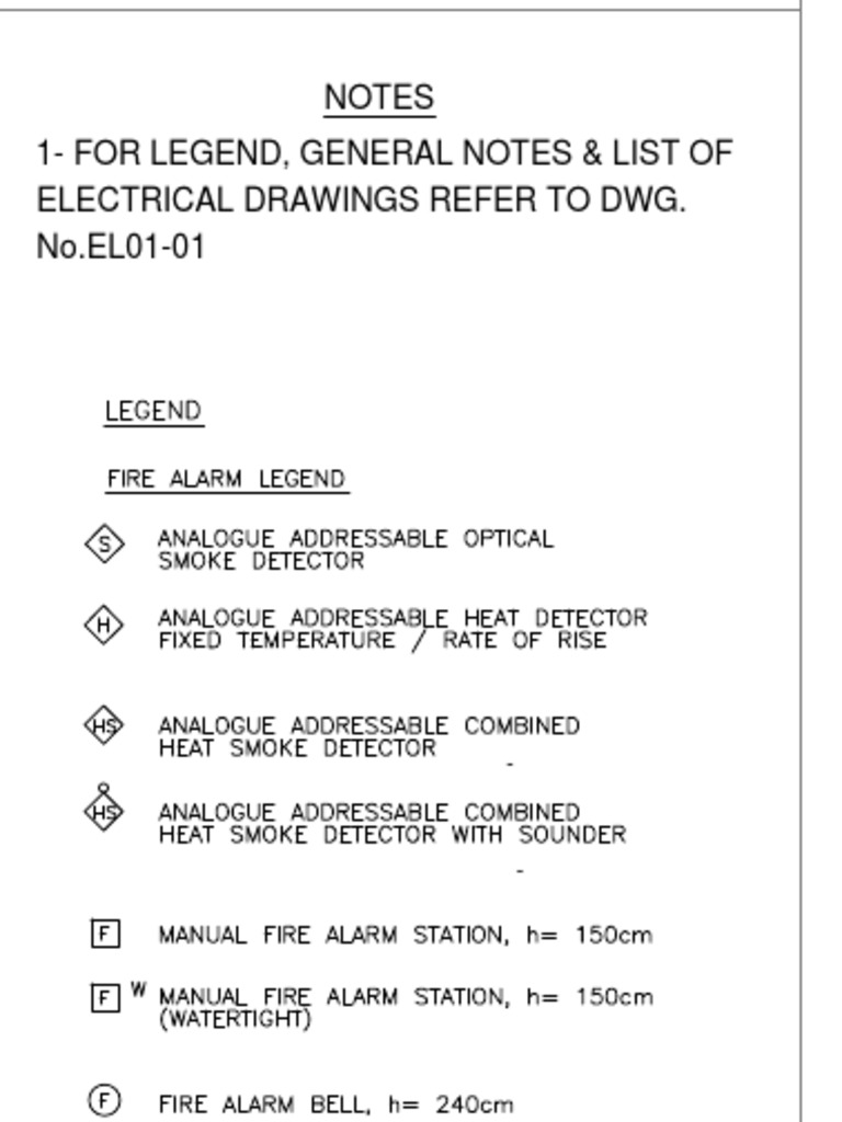 Smoke Detector Legend and Notes | PDF
