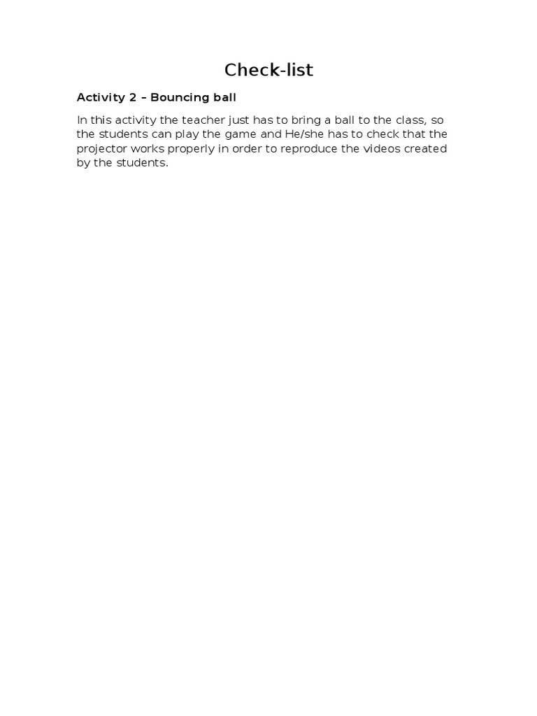 Check-List Activity 2 | PDF