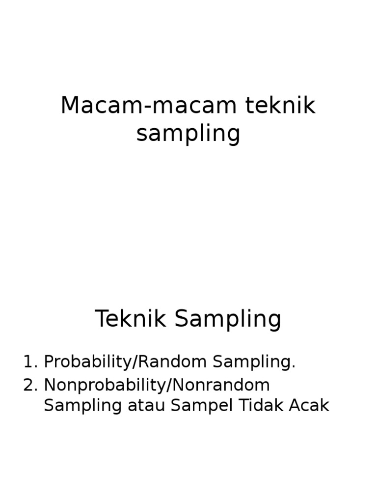 Macam-Macam Teknik Sampling | PDF