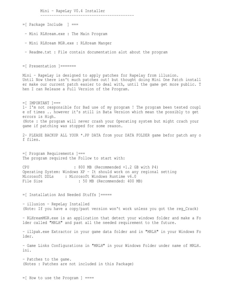 Mini RLHream Readme | PDF | Computer File | Installation (Computer Programs)