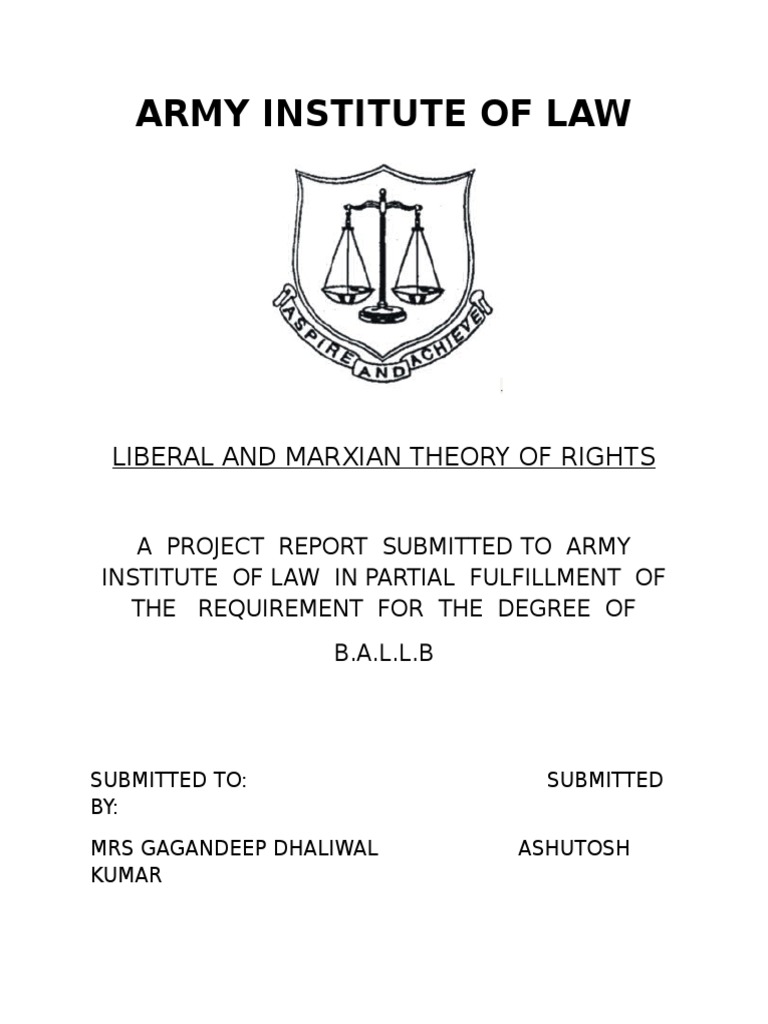 Political Science Project | Natural And Legal Rights | Marxism