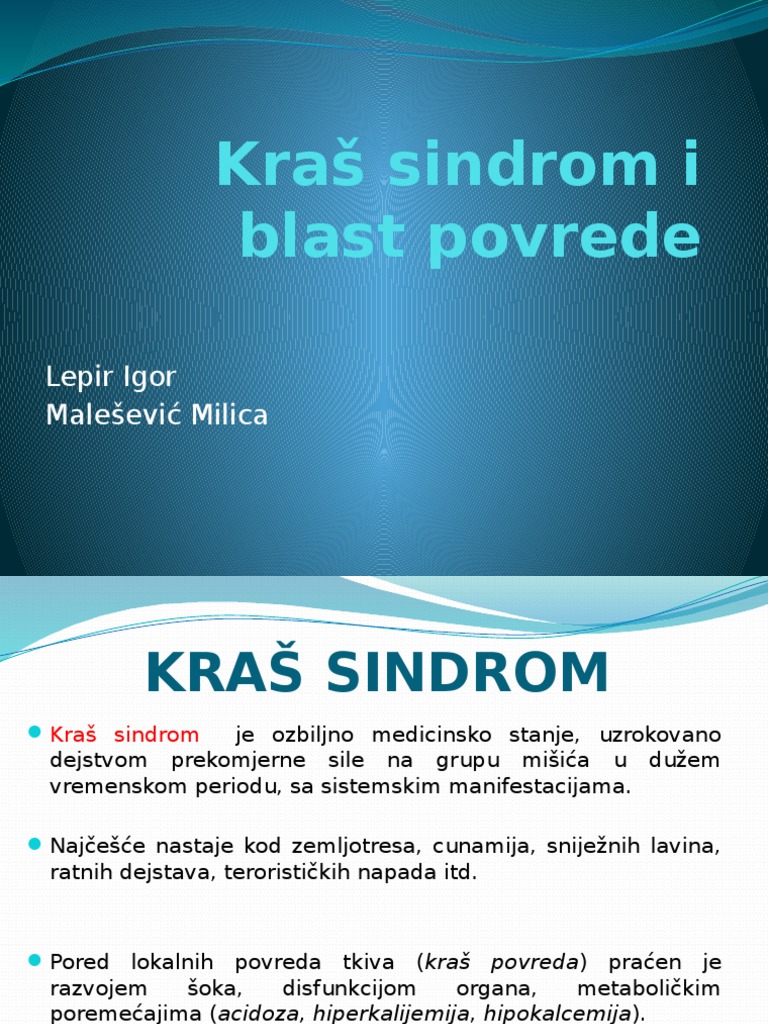 Kras Sindrom I Blast Povrede | PDF