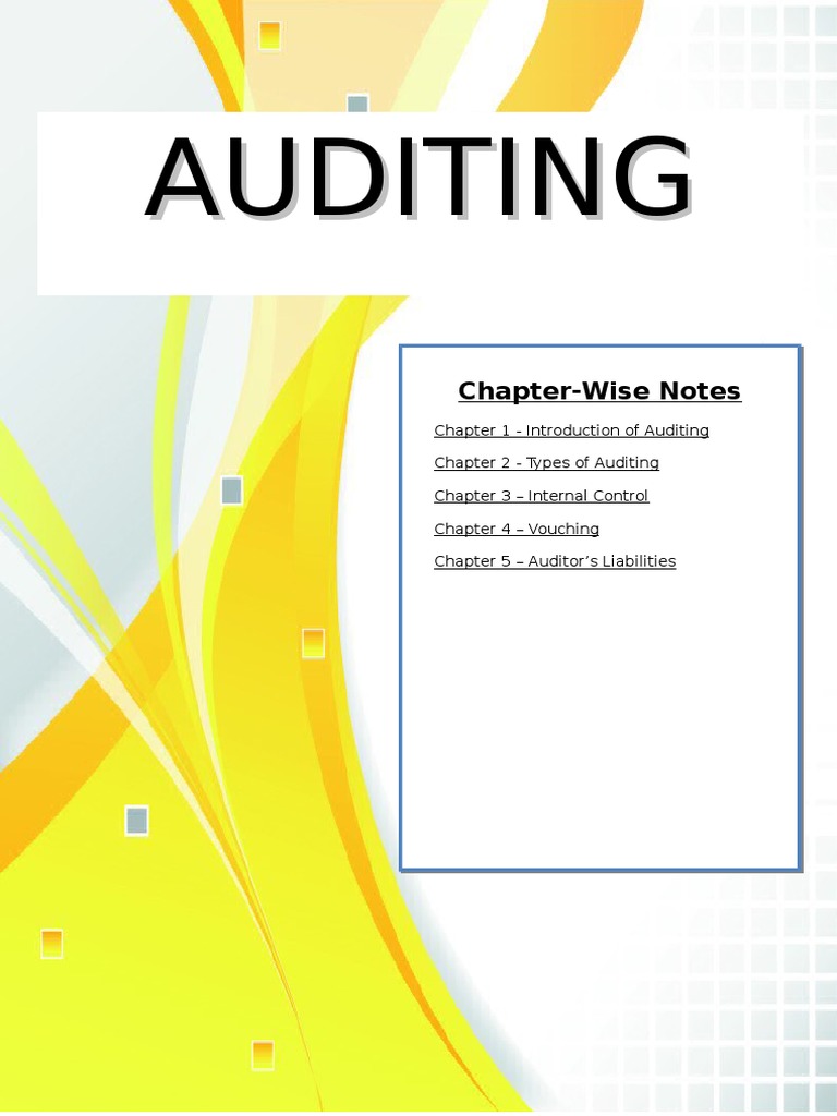 Auditing Chapter-wise Notes | Financial Audit | Audit