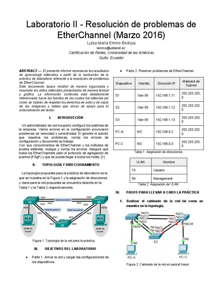 Resolución de Problemas de EtherChannel | PDF | Red de computadoras | Arquitectura de Computadores