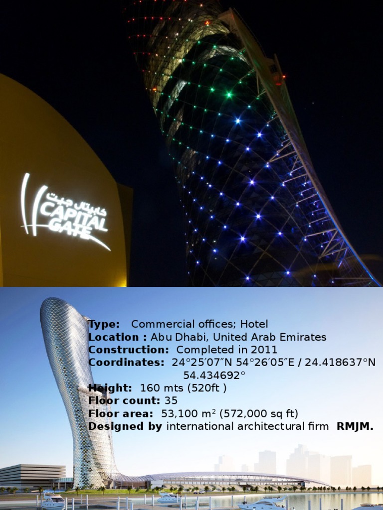 Capital Gate | PDF | Wall | Building Technology