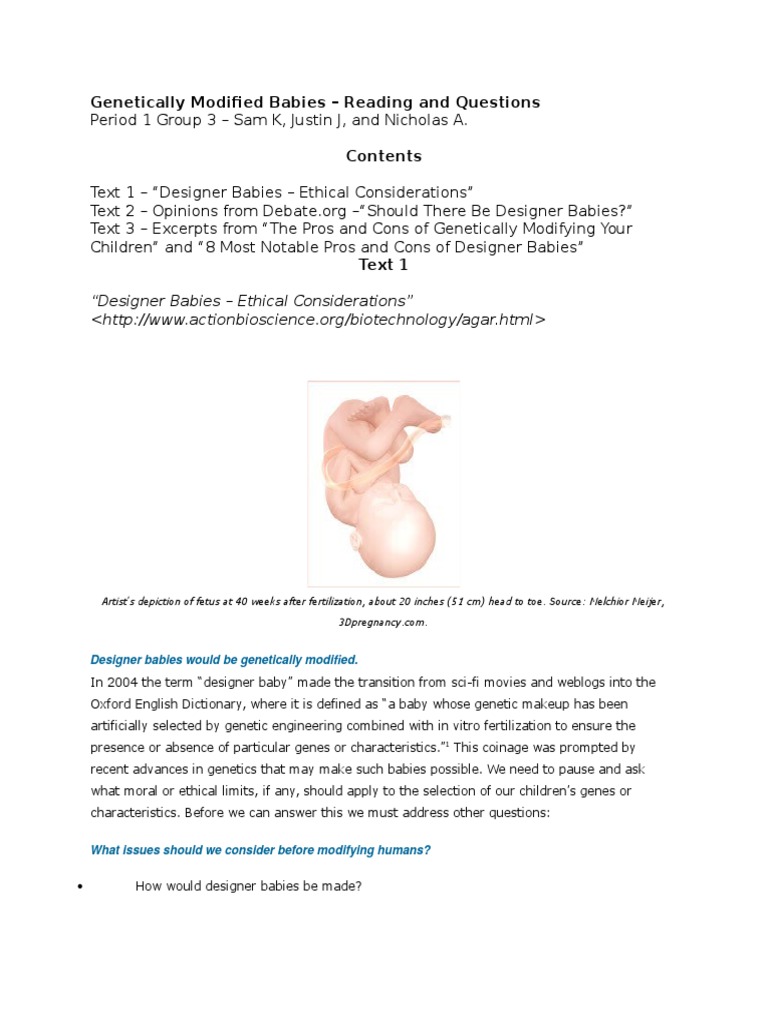 Genetically Modified Babies | PDF | Designer Baby | Cloning