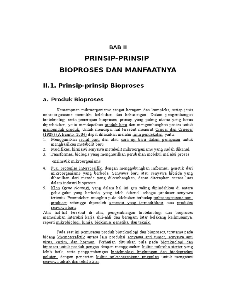 Xi. Prinsip-Prinsip Bioproses Dan Kinerja Bioproses | PDF