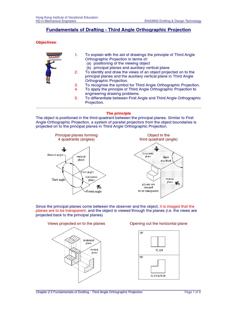 2.5third Angle Projection | PDF | Technical Drawing | Classical Geometry