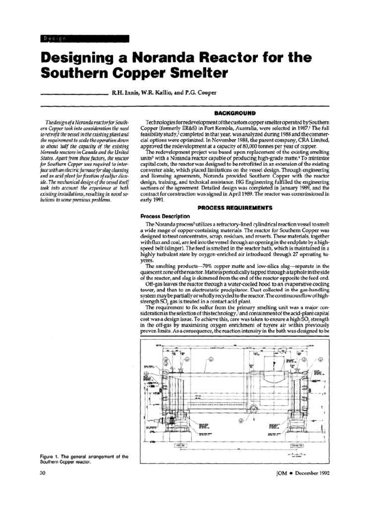 Designing A Noranda Reactor For The Southern Copper Smelter | PDF