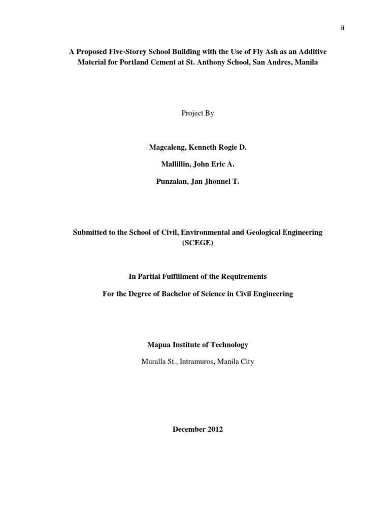 Five-Storey School Building Design | PDF | Fly Ash | Concrete
