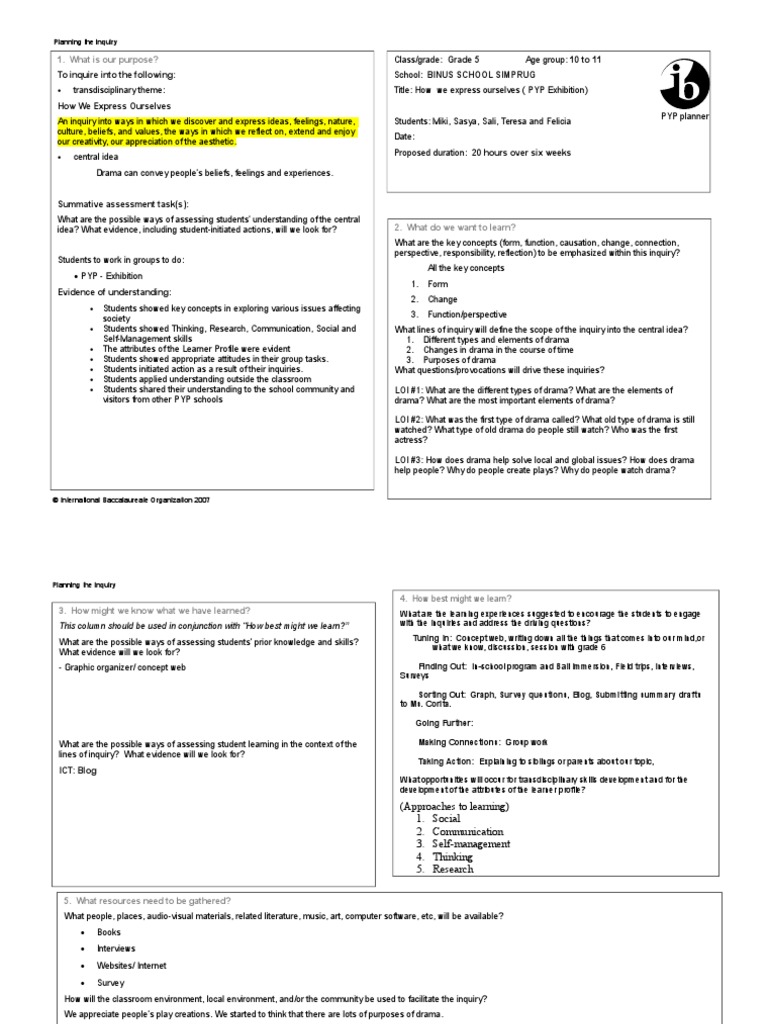 Planner How We Express Ourselves | PDF | Learning | Teachers