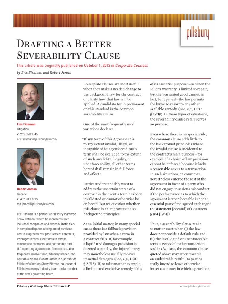 Article On Severability Clause | PDF | Virtue | Common Law