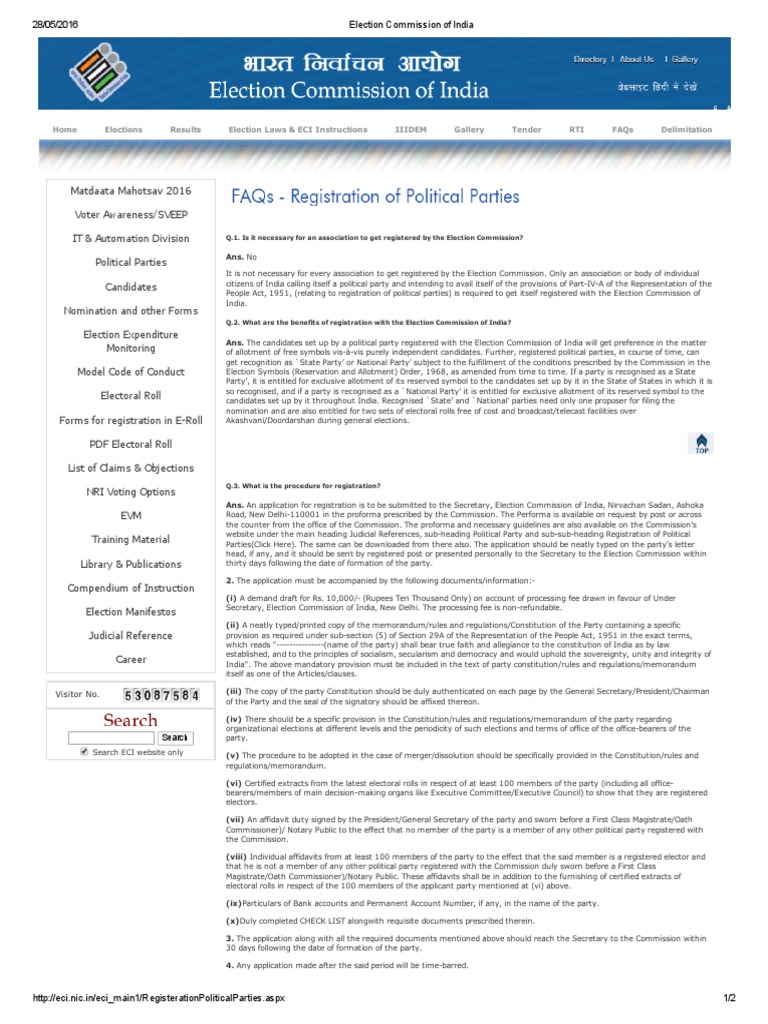 Political Party Registration Guide | PDF | Elections | Government