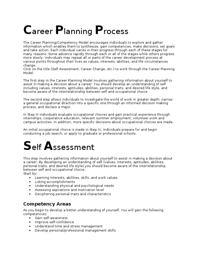Career Planning Process | PDF | Competence (Human Resources) | Learning