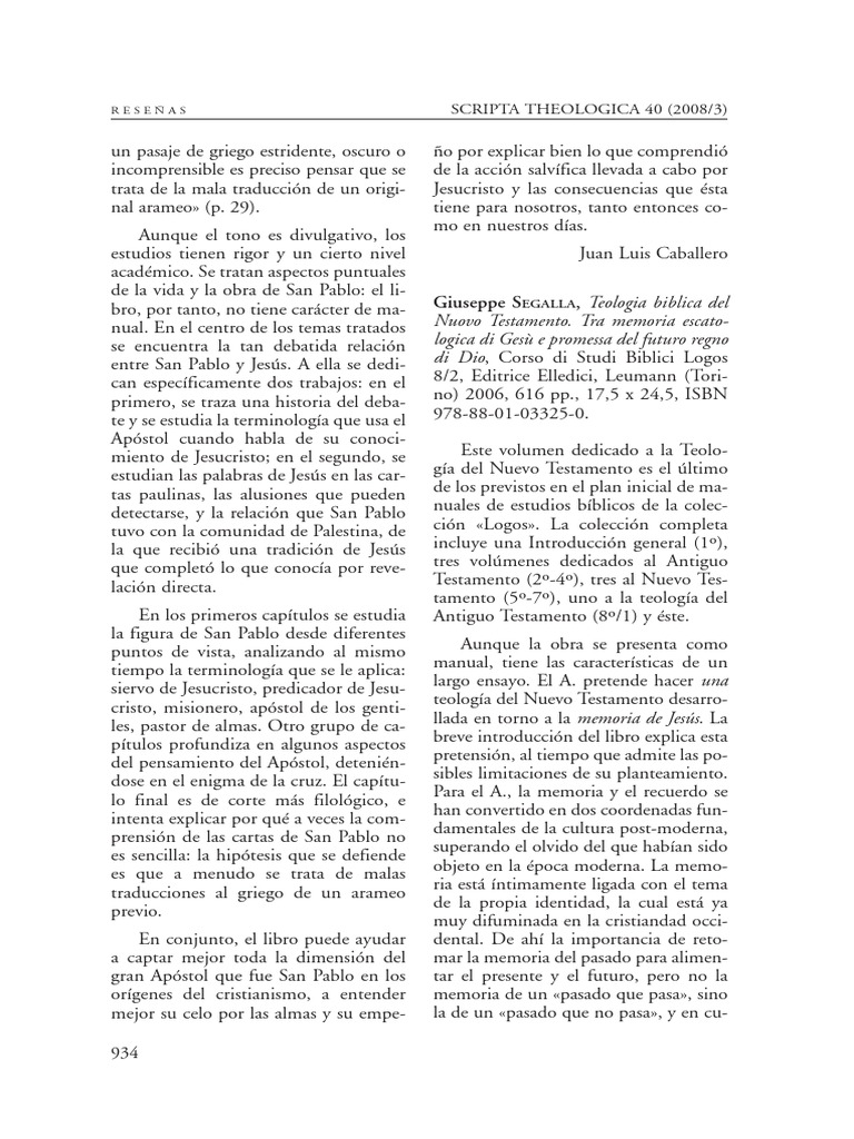 San Pablo y la Memoria de Jesús | PDF | Pablo el apóstol | Jesús