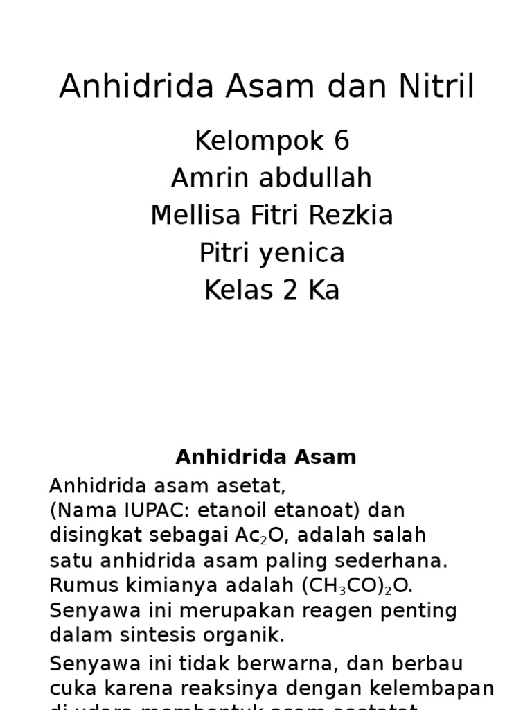 Anhidrida Asam Dan Nitril | PDF