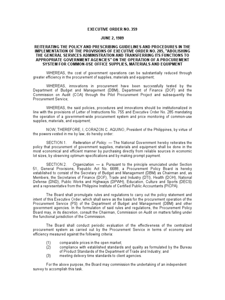 Guidelines for Government Procurement System | PDF | Procurement ...