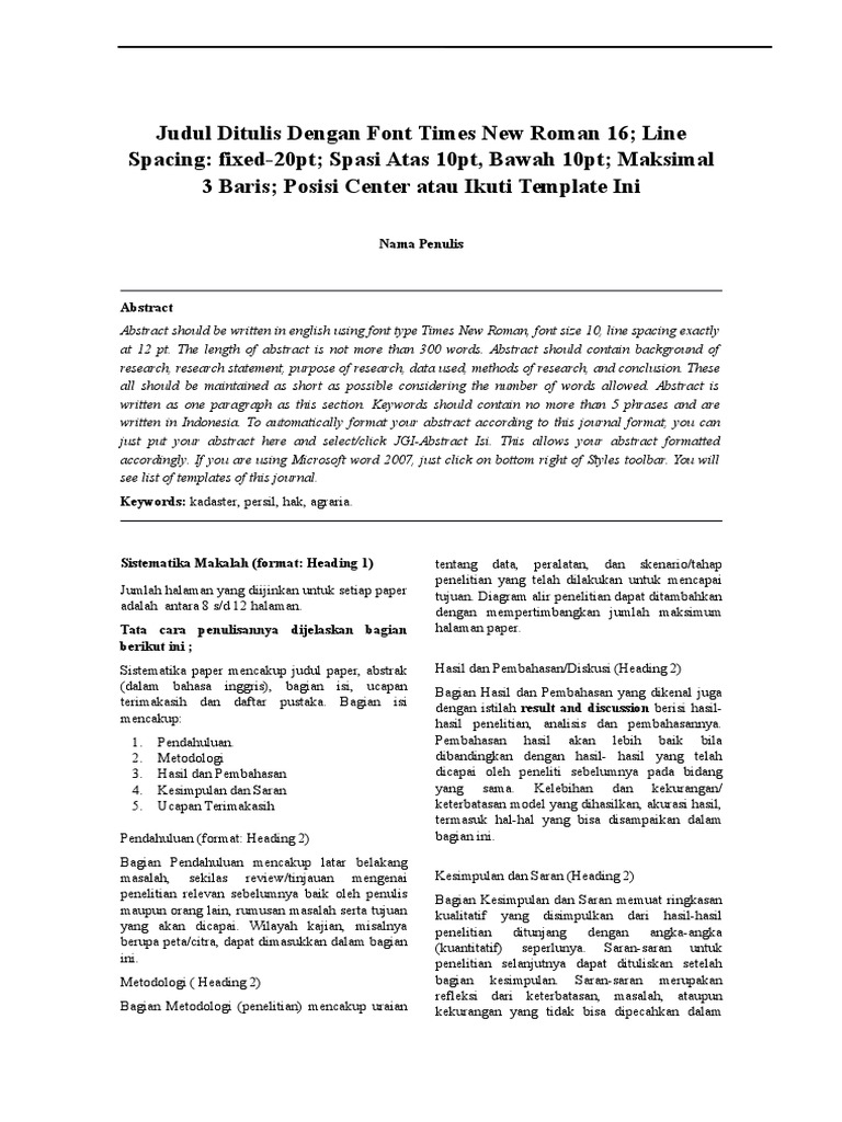 Template Makalah/Paper | PDF