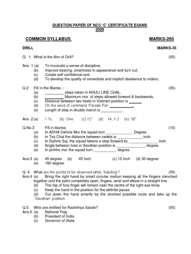 QUESTION_PAPER_OF_NCC__C__CERTIFICATE_EXAMS.pdf | Rifle | Leadership
