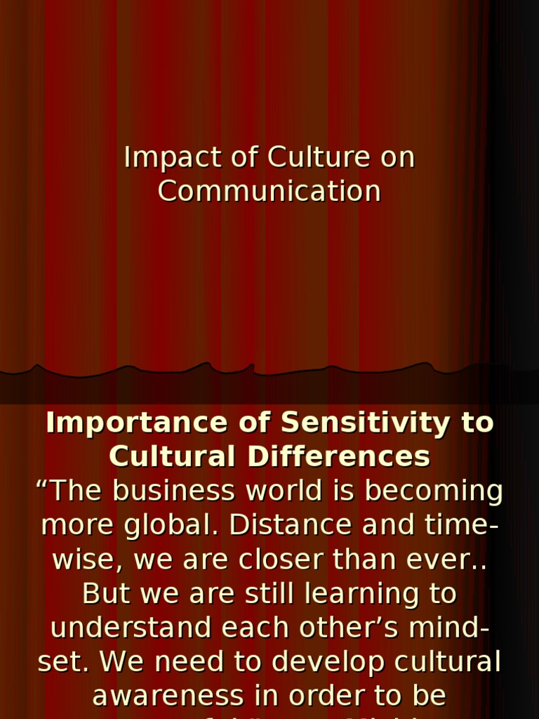 Culture's Influence on Communication | PDF | Nonverbal Communication ...