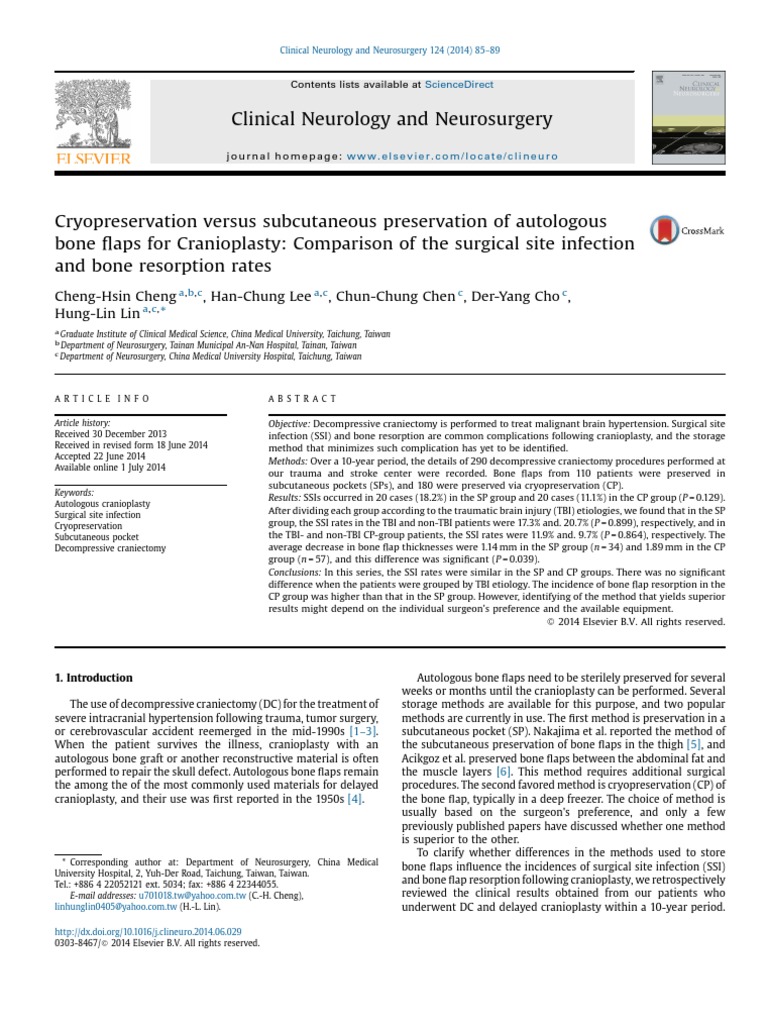 Cryopreservation Versus Subcutaneous Preservation of Autologous Bone ...