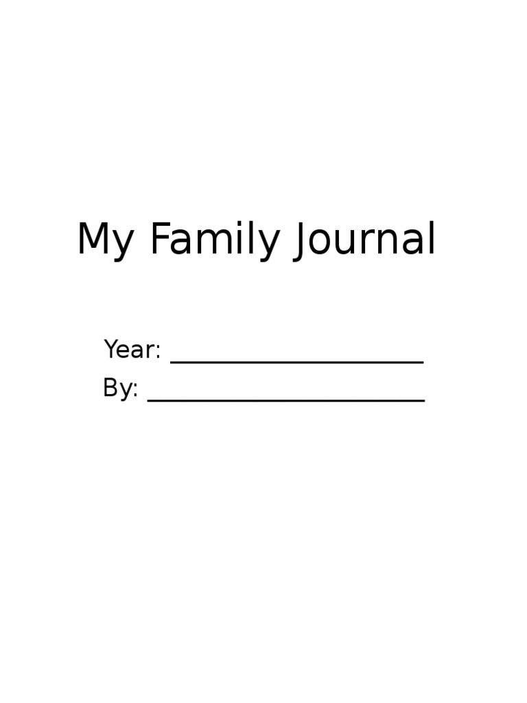 My Family Journal: Year: - By | PDF
