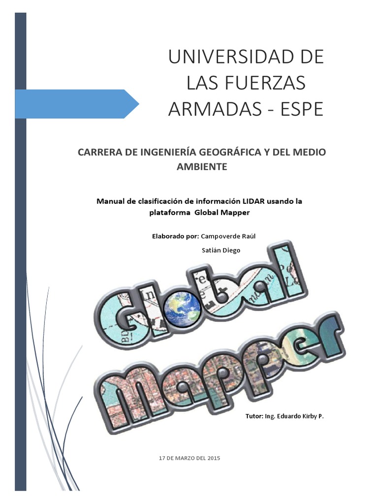 Manual Global Mapper | PDF | Lidar | Sistema de información geográfica