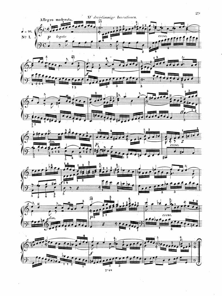 Bach - Symphonies BWV 787-801 | PDF