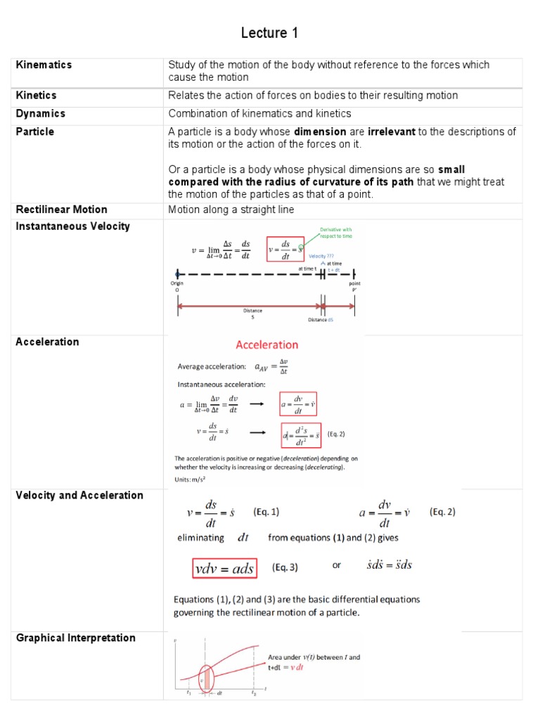 Physics: Kinematics & Dynamics Basics | PDF