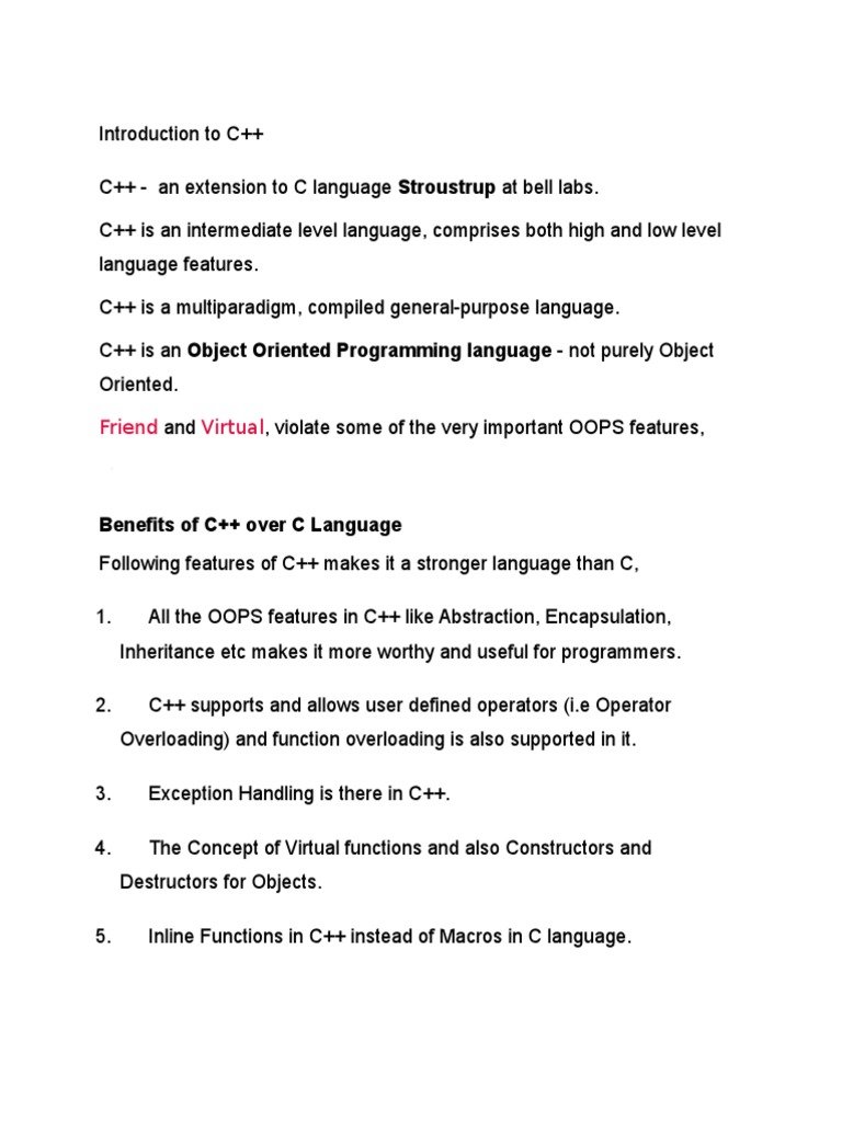 Introduction To C++ | PDF | C++ | Parameter (Computer Programming)