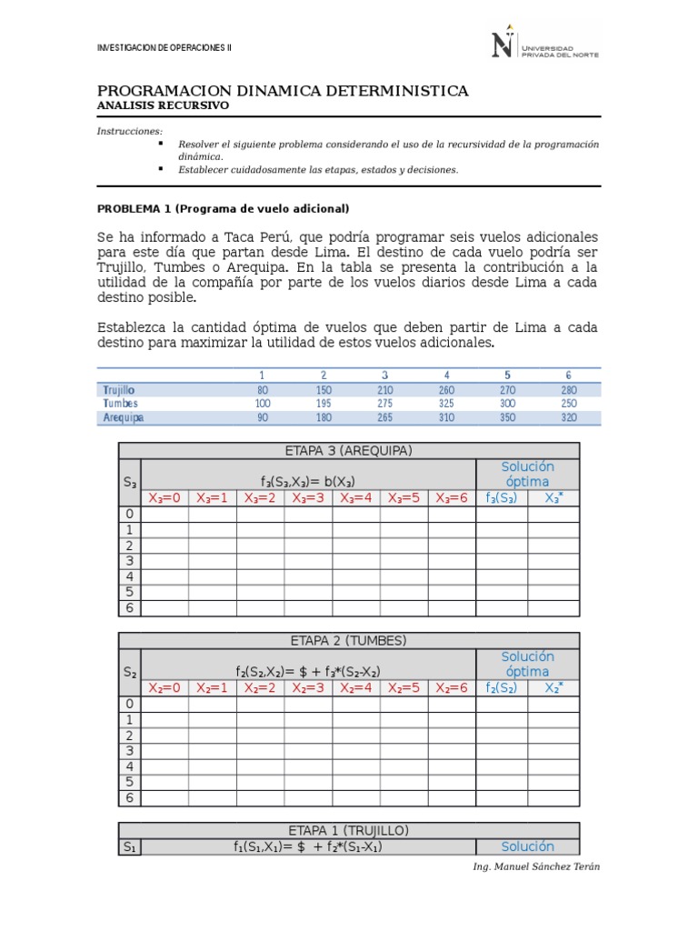 Programacion Dinamica Deterministica Ana | PDF | Tecnología