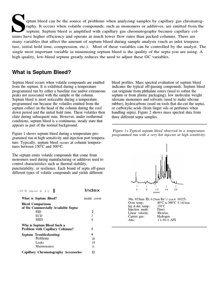 What Is Septum Bleed?: Occurs | PDF | Gas Chromatography | Chromatography