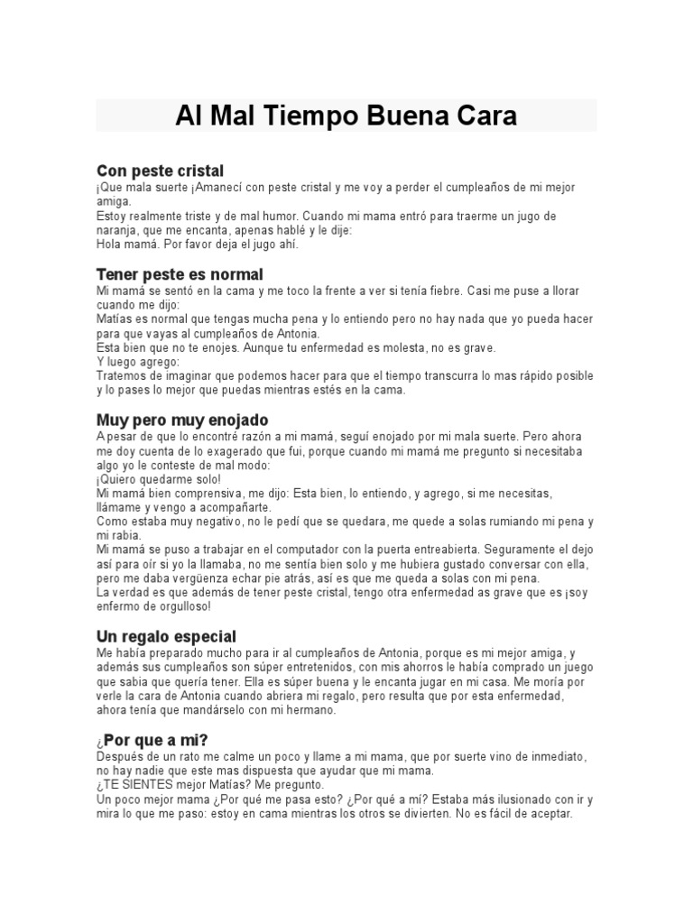 Al Mal Tiempo Buena Cara | PDF | Verdad | Bienestar