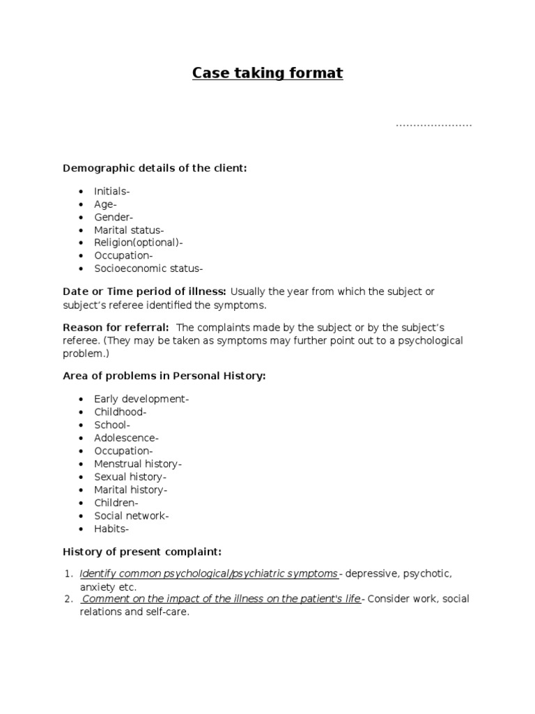 Case Report Format | PDF