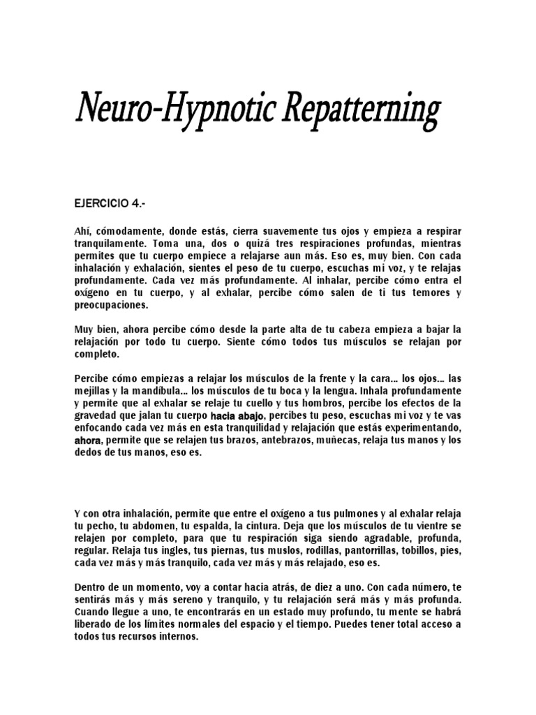 Ejercicio de Reprogramación Neurológica | PDF | Ligero | Ascensor