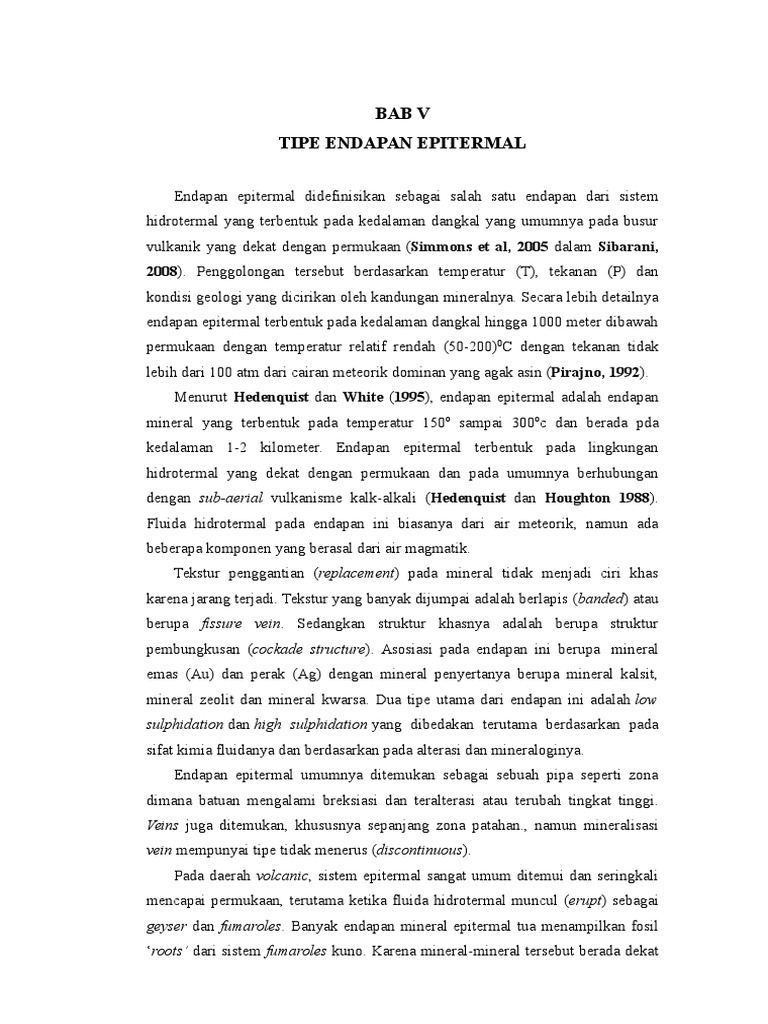 Tipe Endapan Ephitermal | PDF
