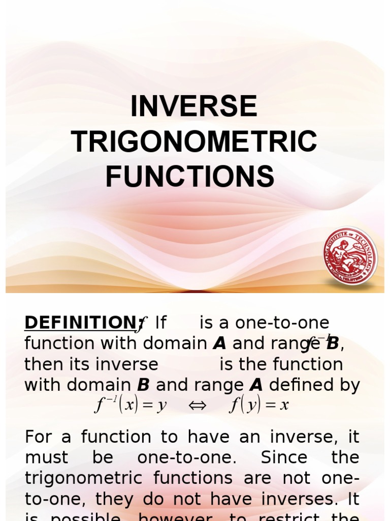 Inverse Trigonometric Functions | PDF