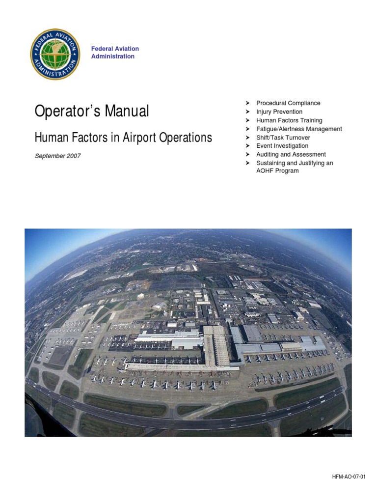 FAA (2007) Human Factors Manual for Airport Operations | Human Factors And Ergonomics | Audit