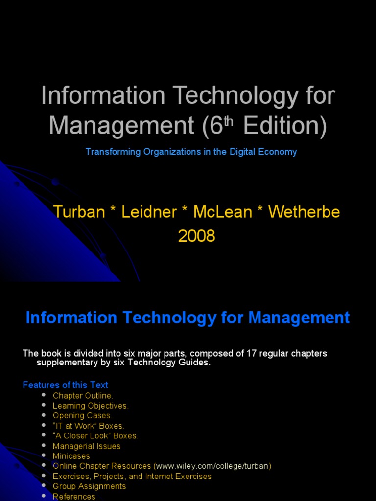 Information Technology for Management 6th Edition | PDF | Information ...