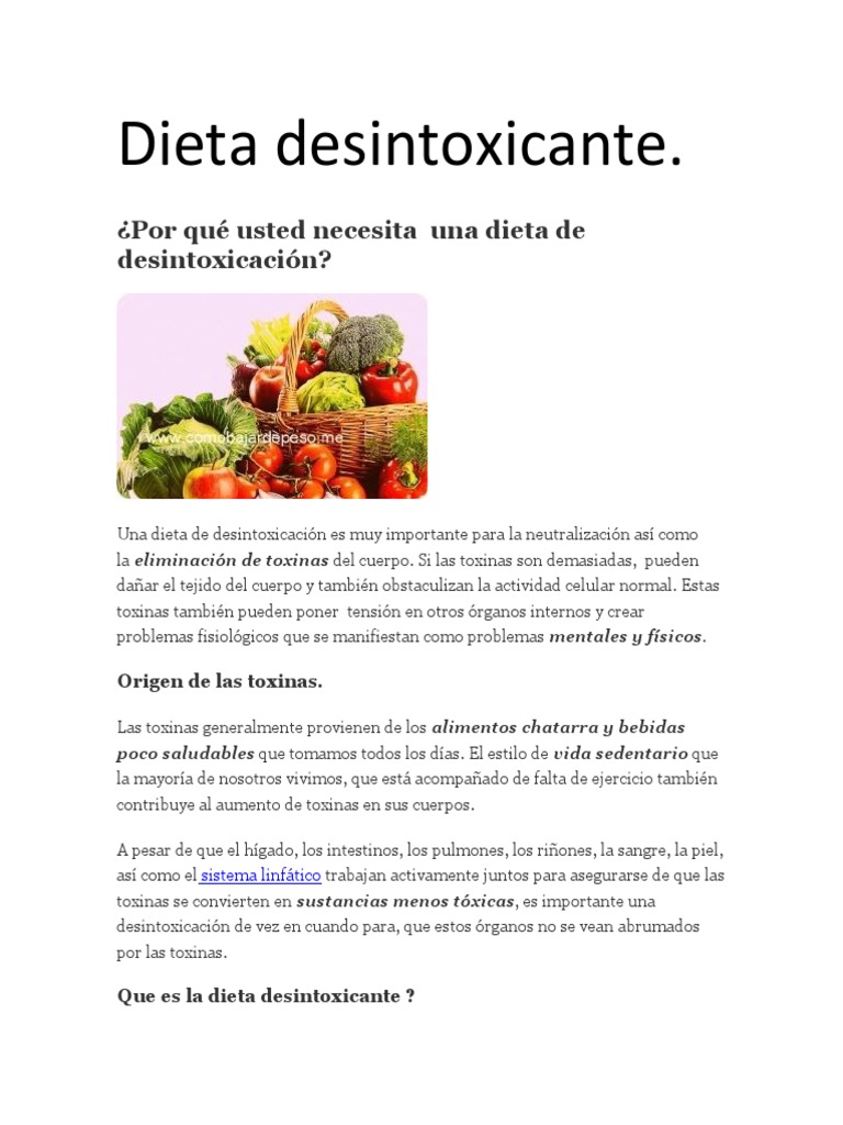 Dieta desintoxicante.pdf | Desintoxicación | Dieta | Prueba gratuita de ...
