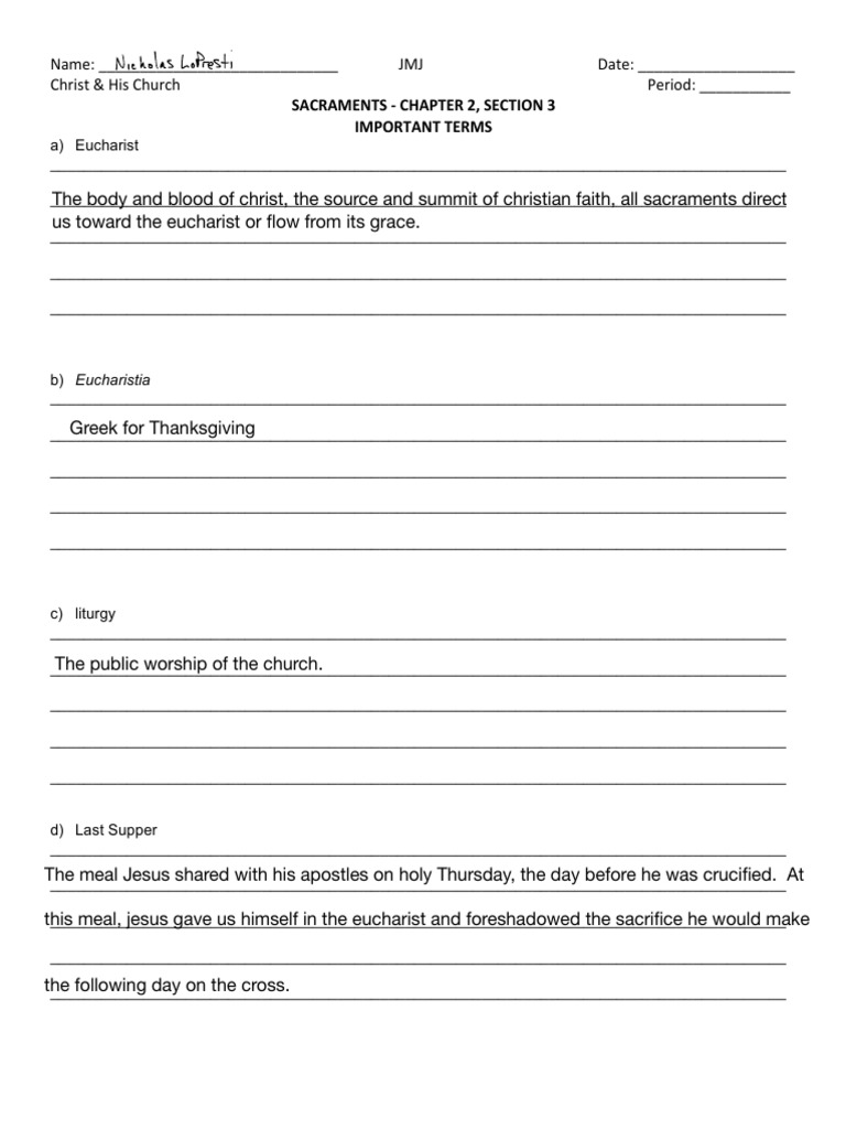 Sacraments - Chapter 2 Section 3 2 | PDF | Career & Growth | Business