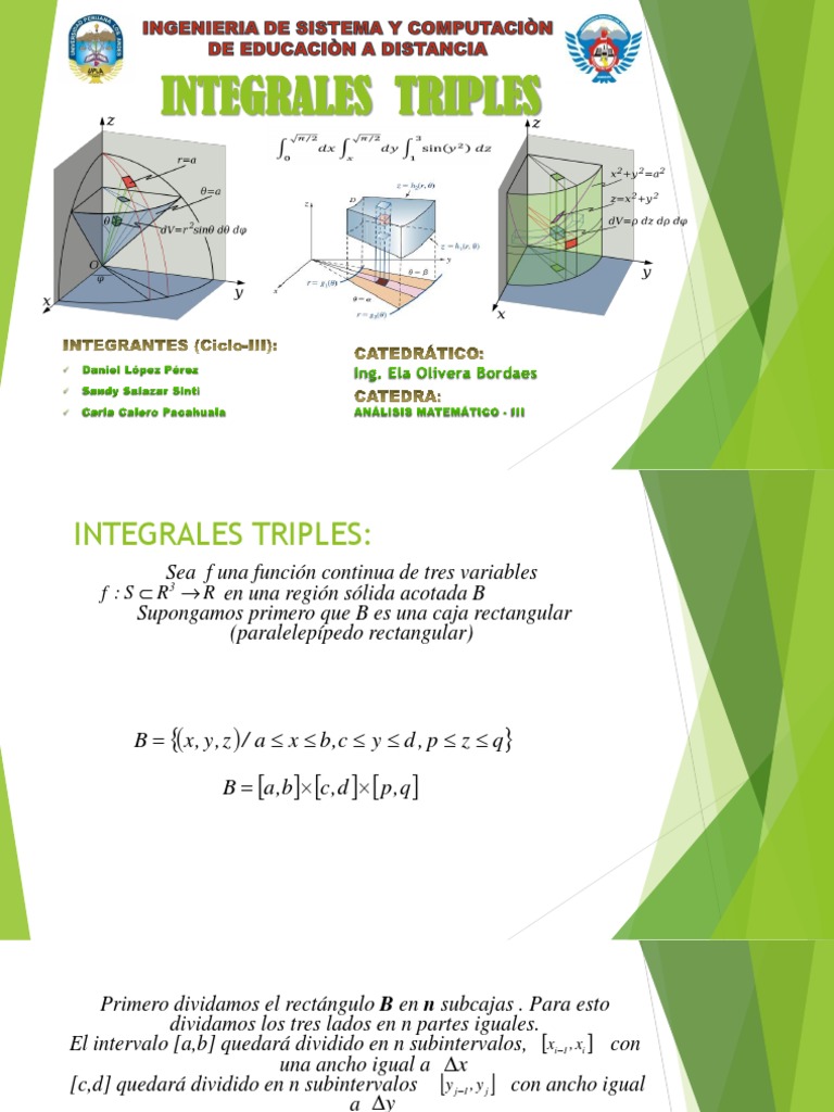Integrales Triples: Definición y Propiedades | PDF | Esfera | Integral