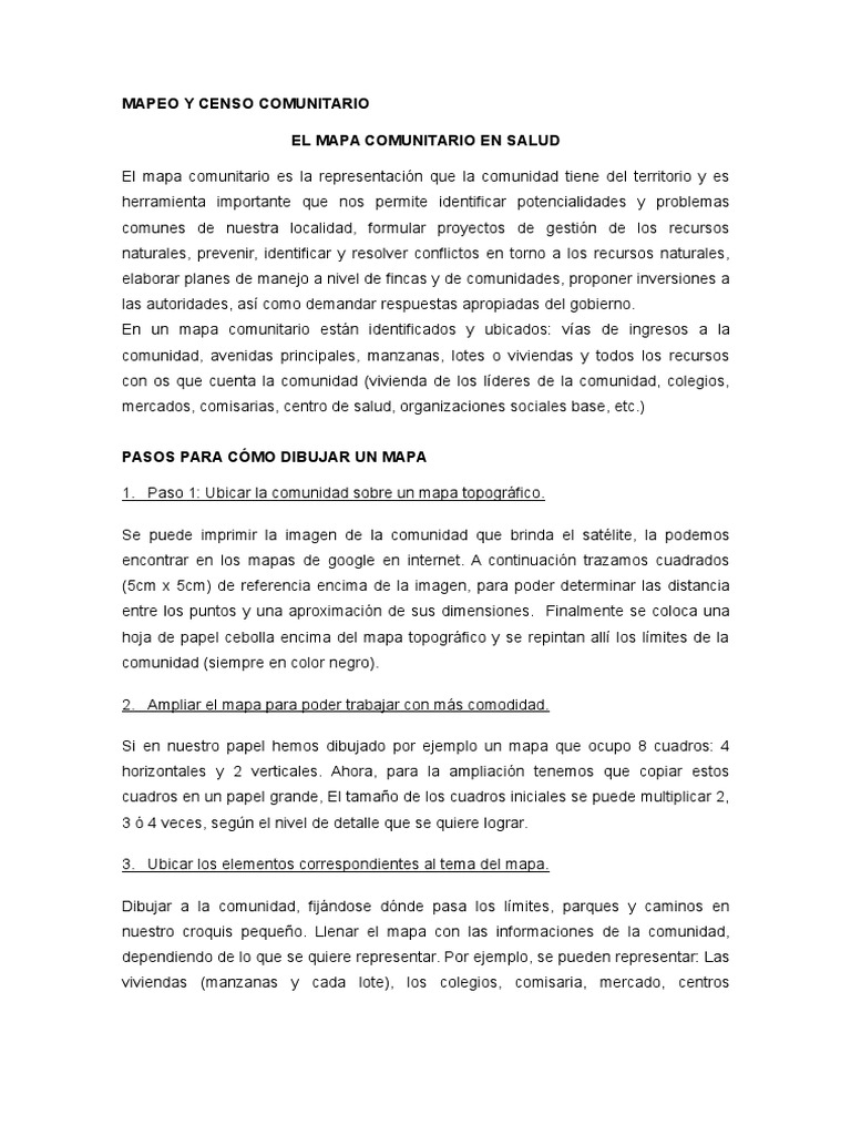 El Mapa Comunitario Es La Representación Que La Comunidad Tiene Del ...