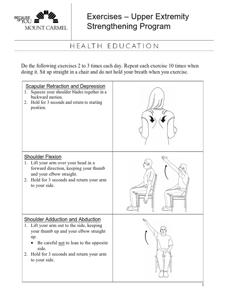 Upper Extremity Strengthening Guide | PDF | Anatomical Terms Of Motion ...