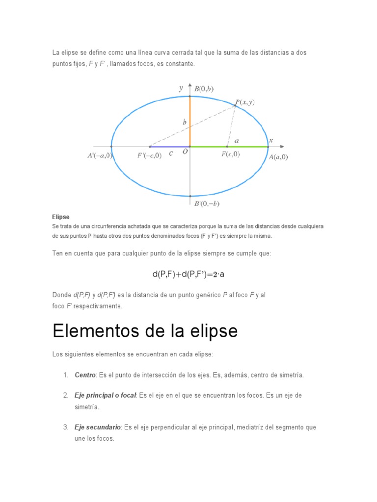 Elipse | PDF | Elipse | Geometría analítica