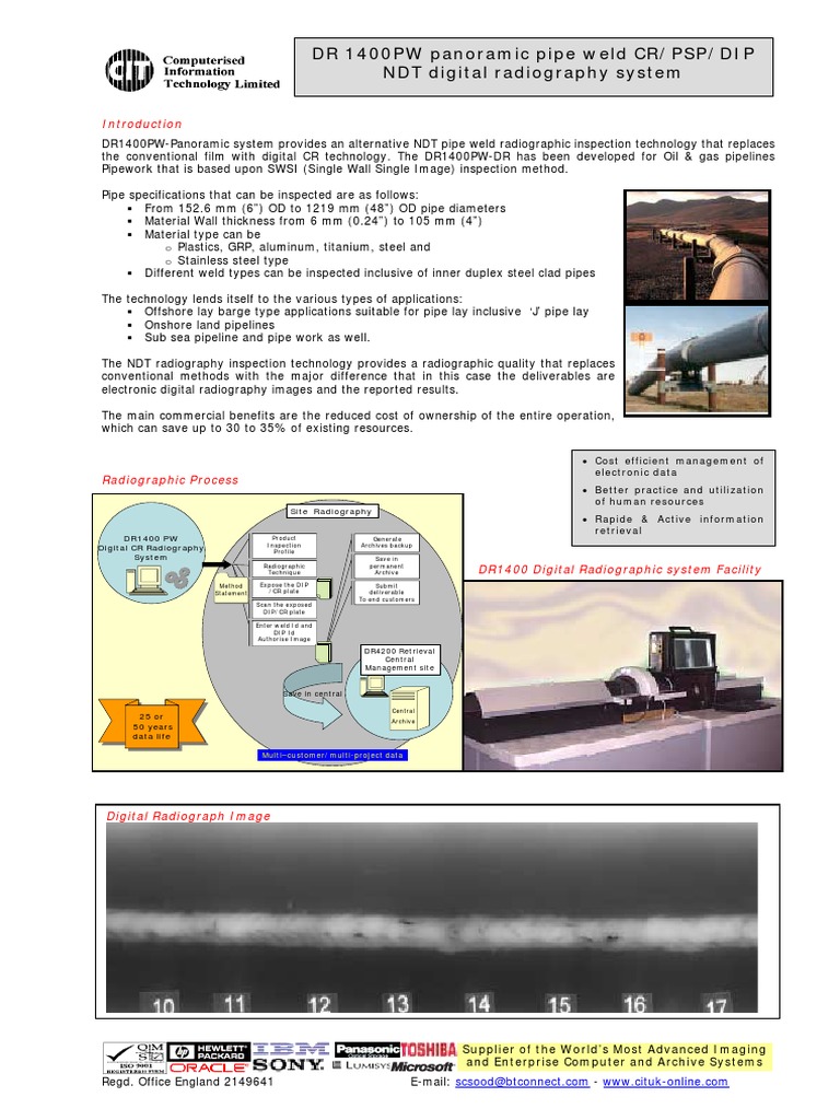 NDT Digital Radiography System | PDF | Pipe (Fluid Conveyance ...