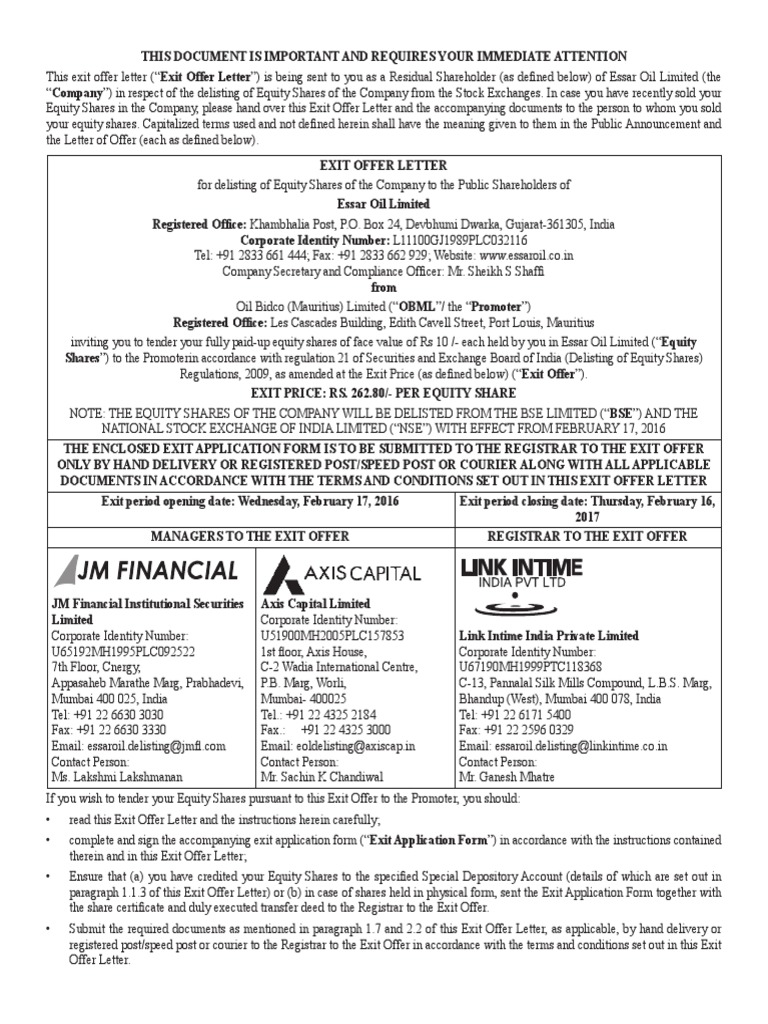 EOL Exit LOF Final v1 | PDF | Capital Gains Tax | Stocks
