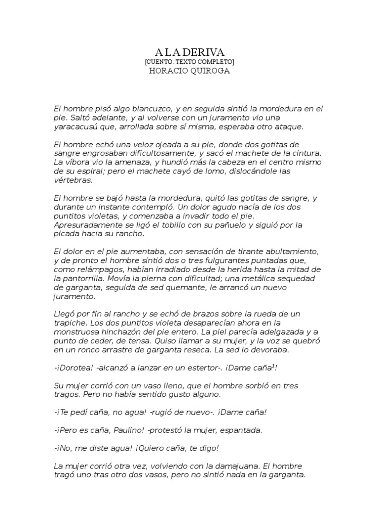 A La Deriva, Horacio Quiroga | Naturaleza