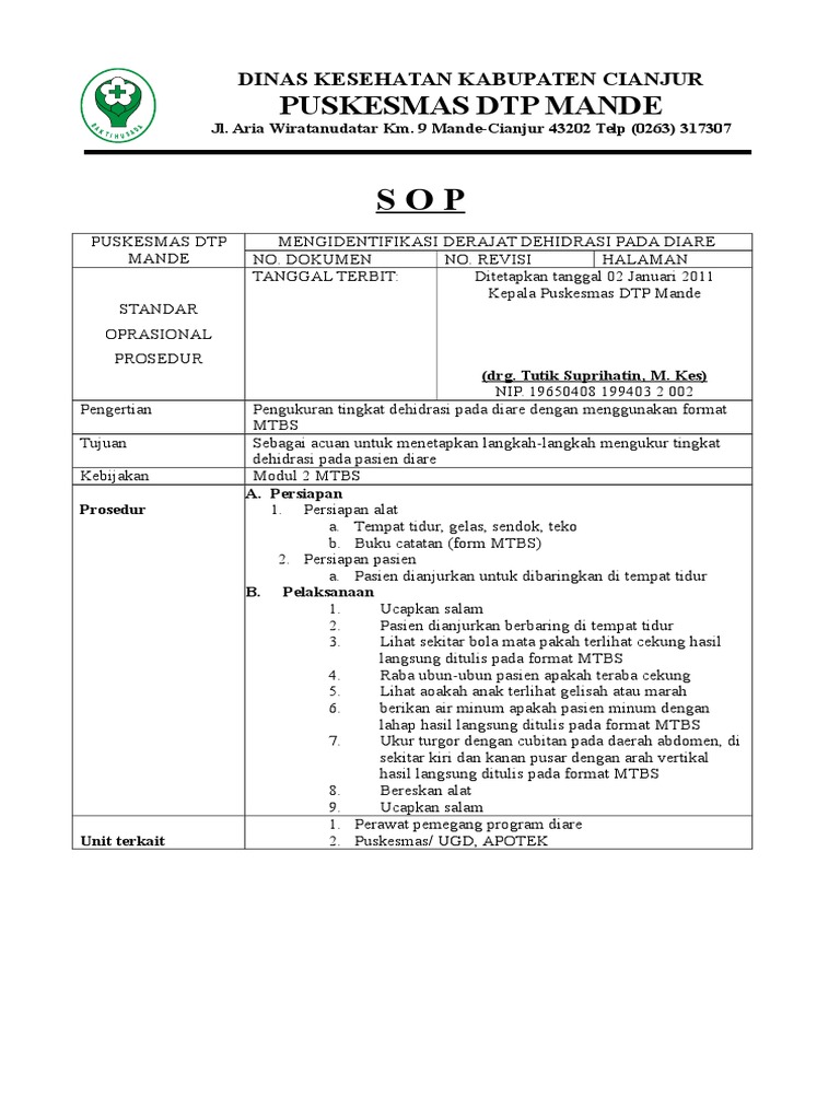 Sop Diare | PDF | Kesehatan Holistik